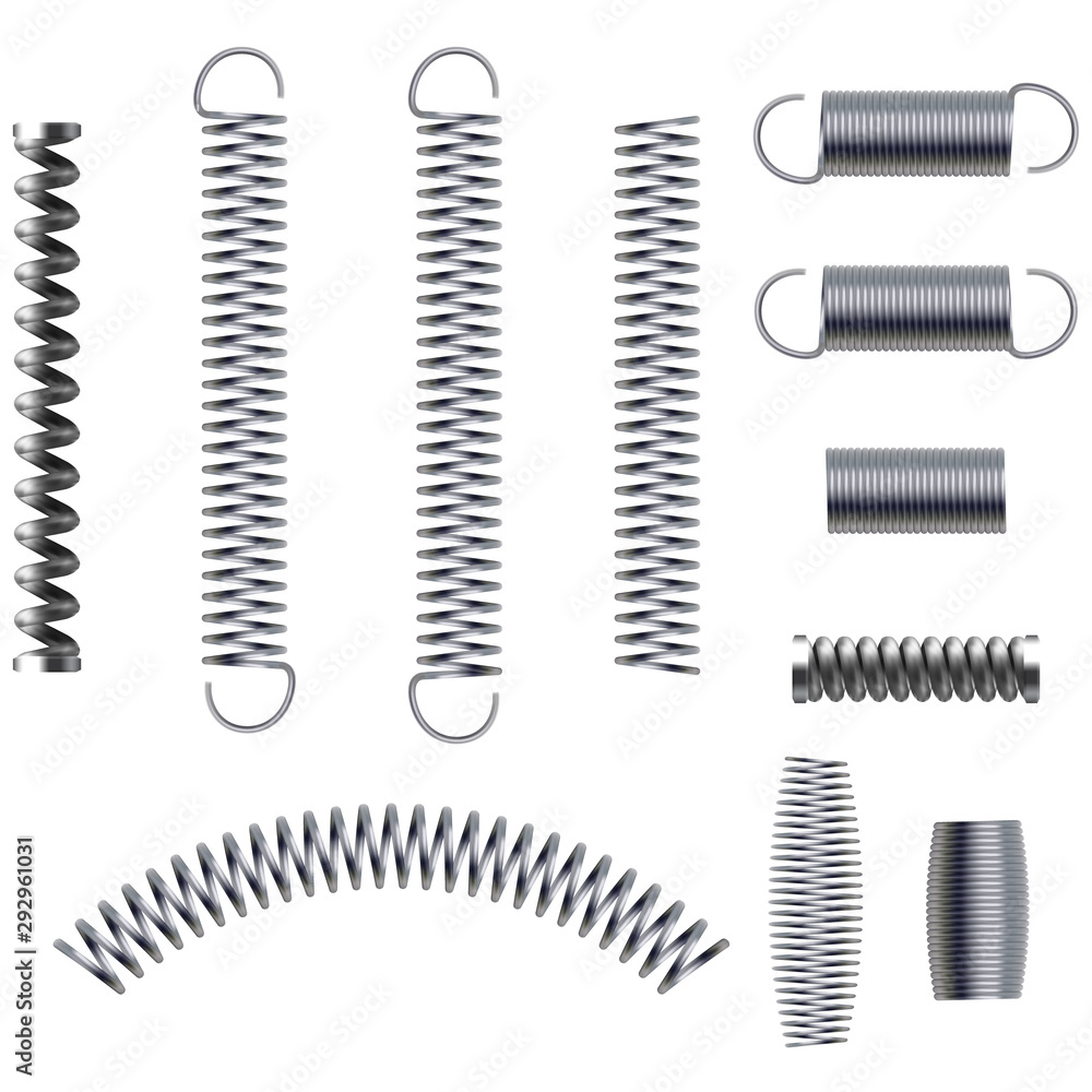 Metal spring isolated on white background, vector. Stock Vector | Adobe ...
