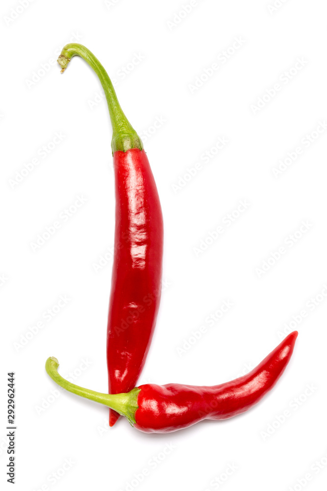 English alphabet made of chili peppers on white background. Font made ...
