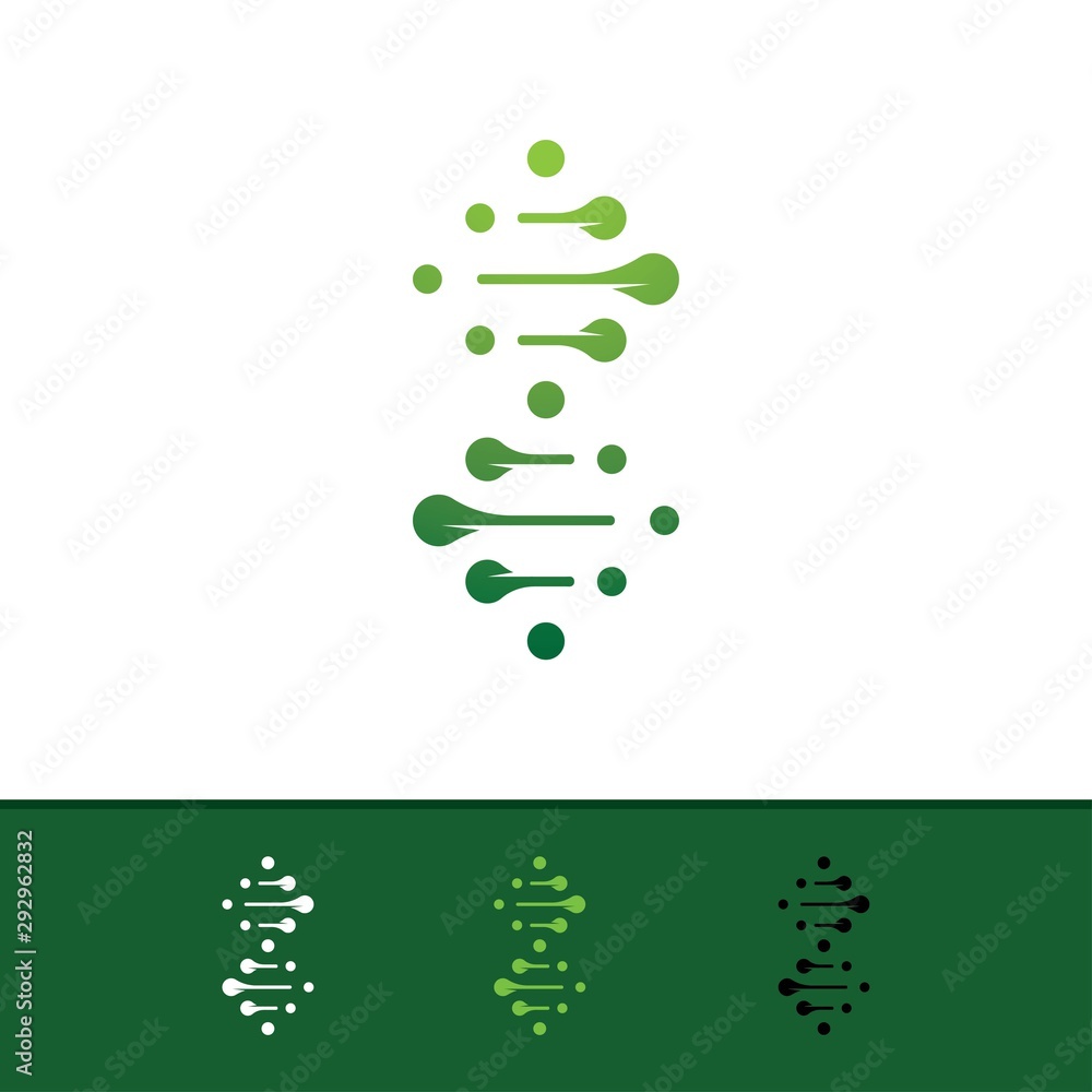 DNA logo design template.icon for science technology.genetic symbol ...