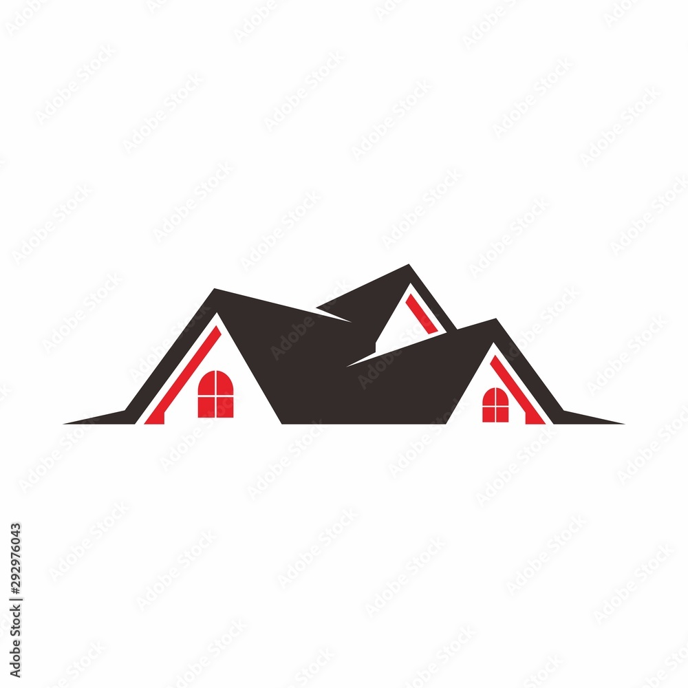 Roof line, real estate logo design template vector illustration Stock Vector | Adobe Stock