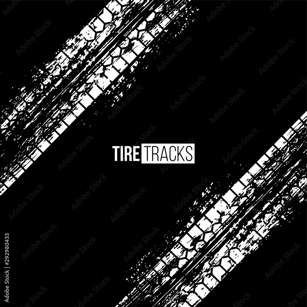 Tire tracks vector illustration Stock Vector | Adobe Stock
