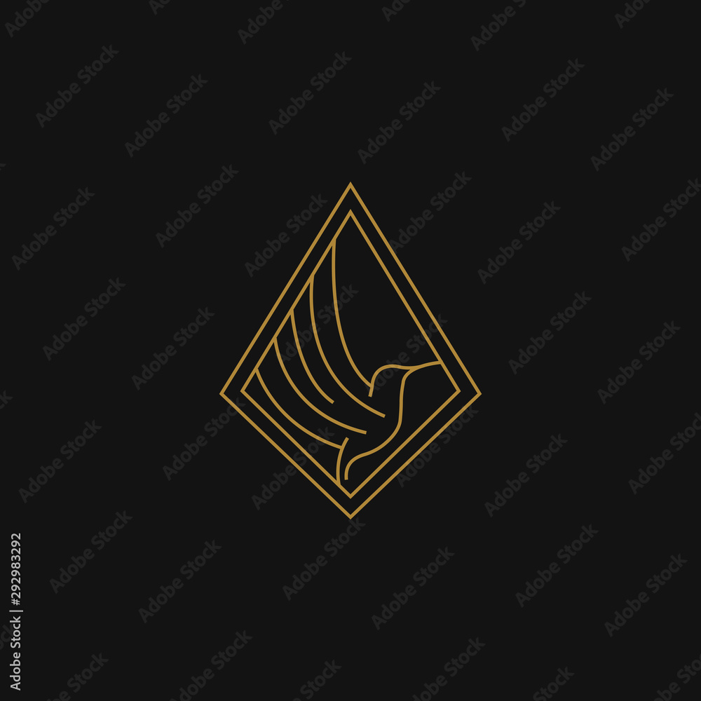 Vetor de Calibri minimalist one line logo - Single continuous line ...