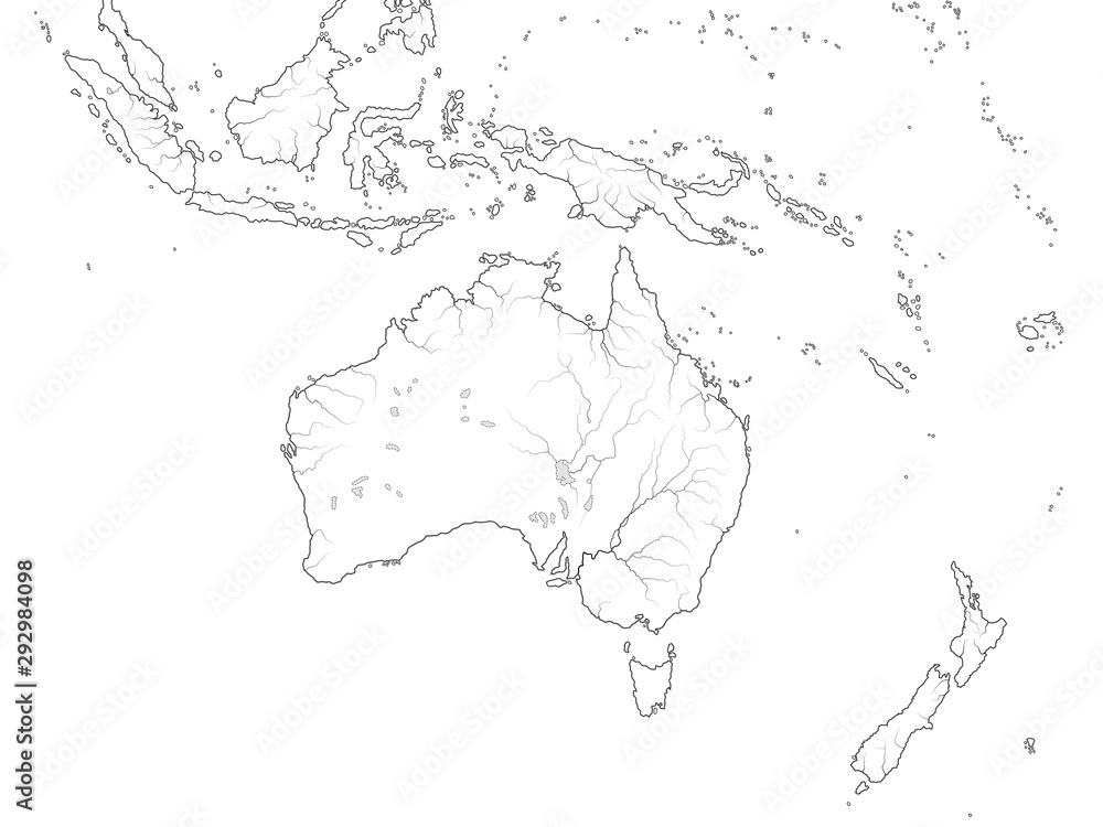 World Map of AUSTRALASIA REGION: Australia, New Guinea, New Zealand ...