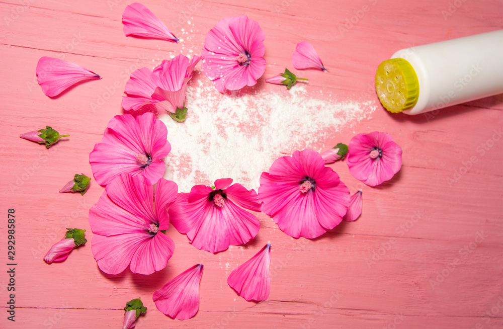 perfumed talcum powder for legs. white bottle with a salt cap top view ...