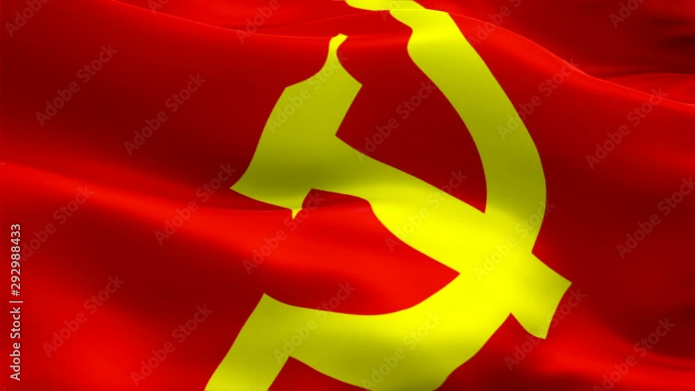 Red flag of Communist Soviet Union. National 3d Communist flag waving ...