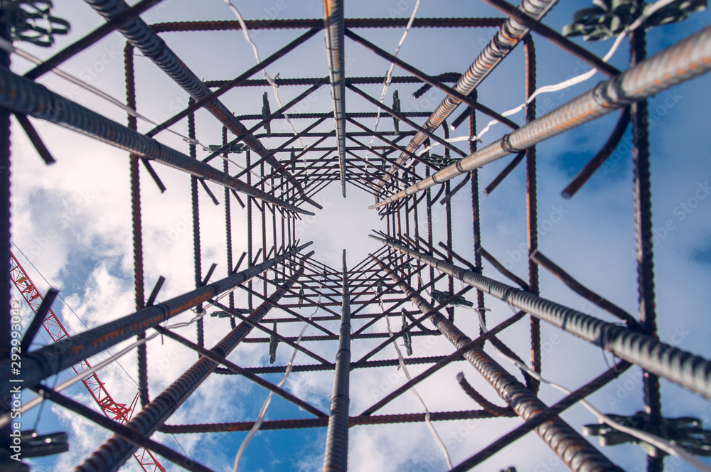 Metal frame for pouring concrete. The construction of the reinforced ...