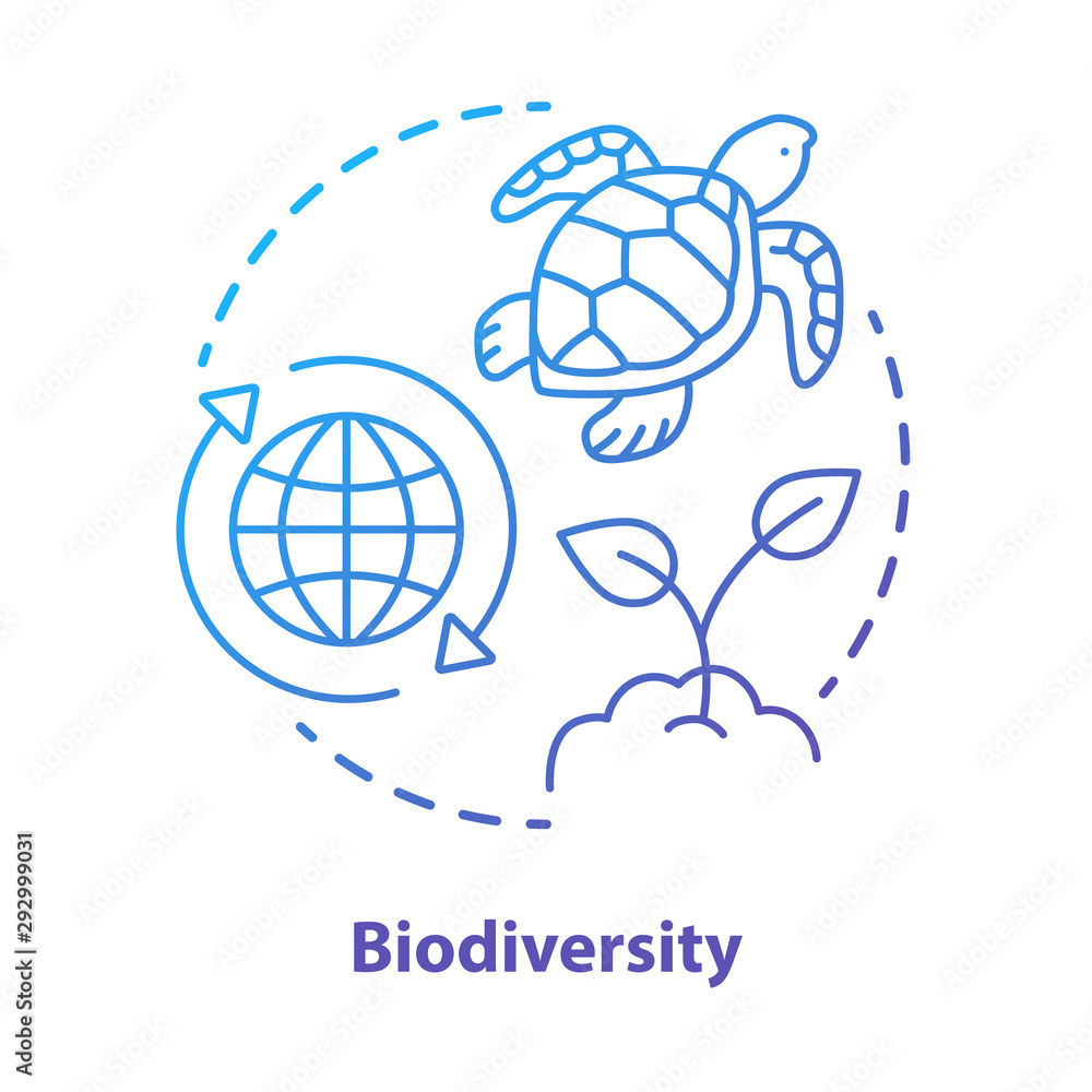 Biodiversity concept icon. Natural ecosystem protection idea thin line ...