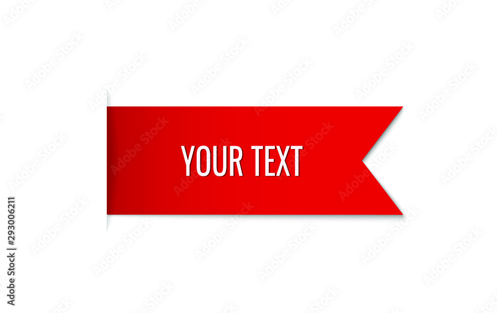 Red ribbon banner template. horizontal label design. isolated vector ...