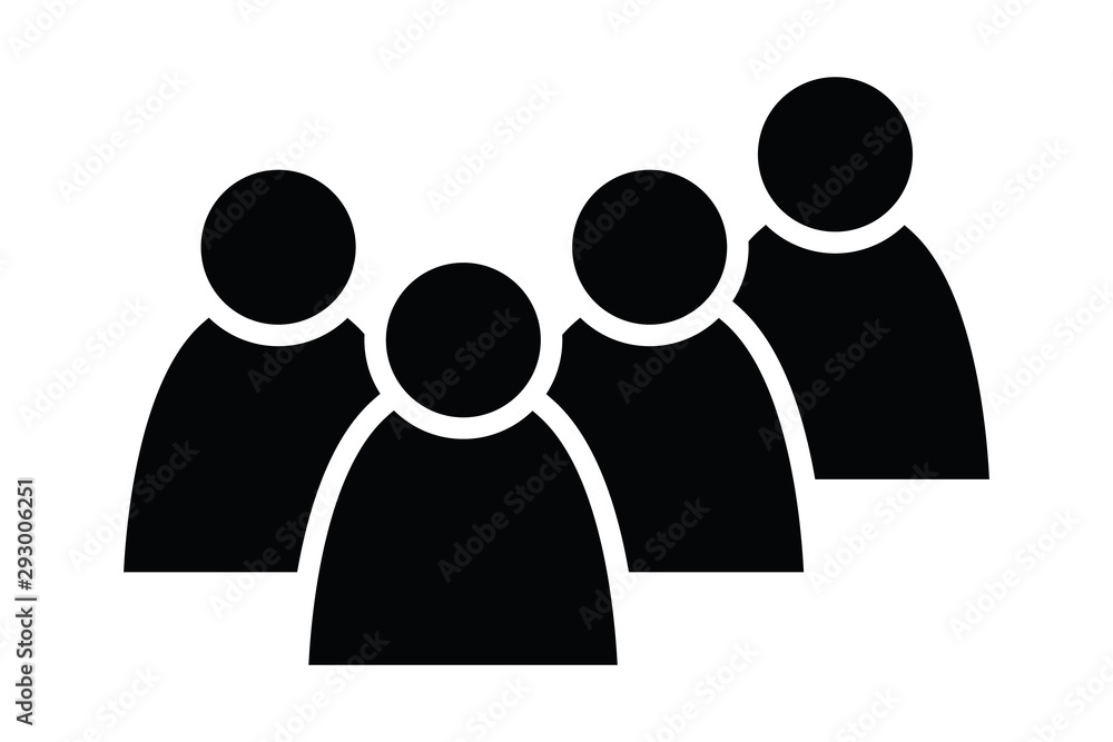 4 people icon. Group of persons. Simplified human pictogram. Modern ...