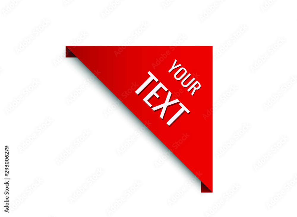 Red corner tag template. label banner with text. isolated vector image ...