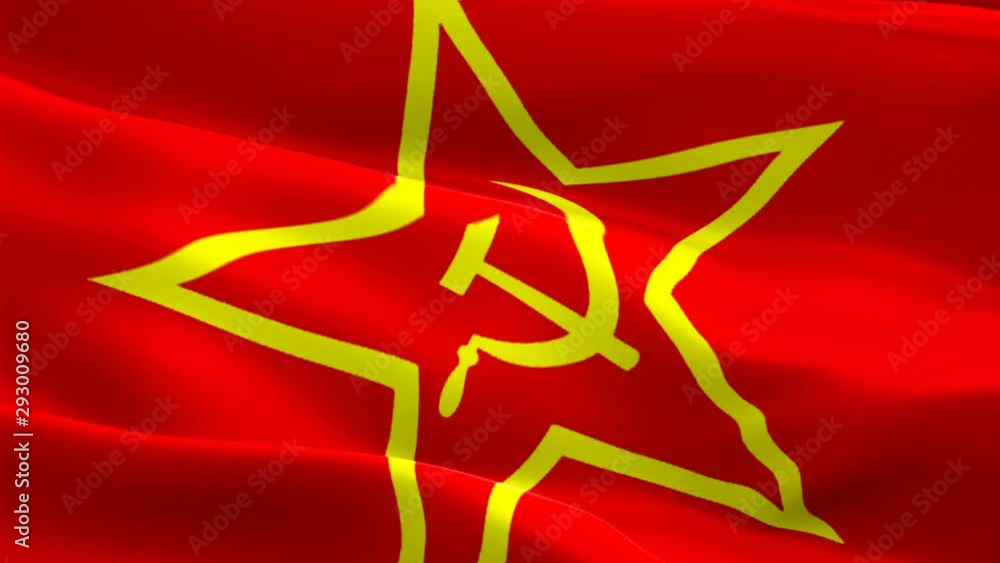 Vidéo Stock Red Army Soviet flag CCCP video waving in wind. Realistic ...