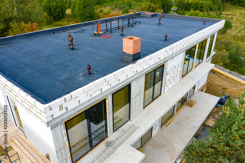 Roof waterproofing. The roof of the building is covered with a ...