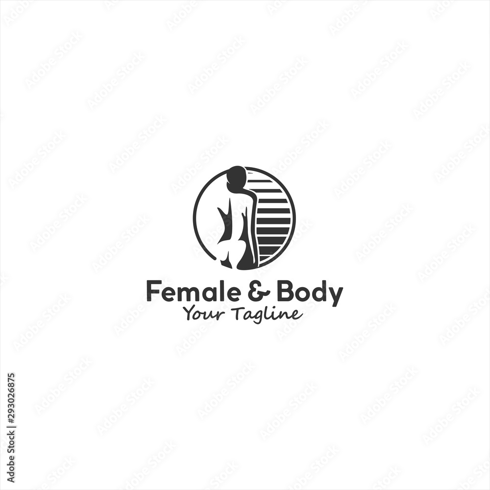 Female Body Logo Design inspiration Stock Vector | Adobe Stock