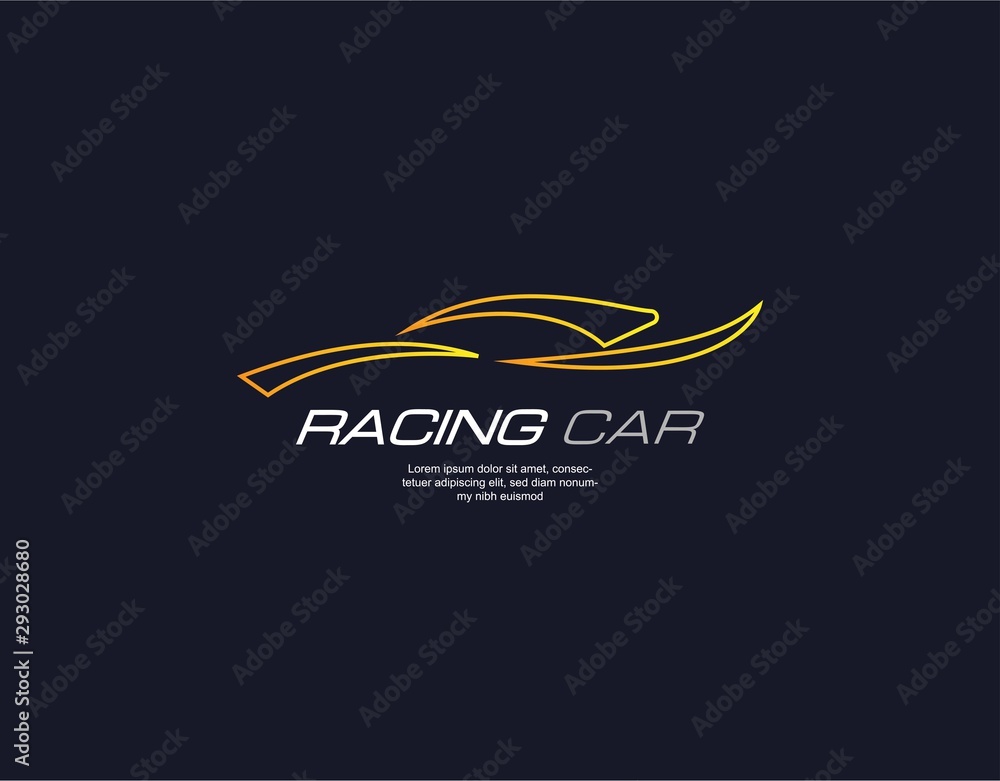 Logo of Car with Modern and Luxury Concept. Racing Car Logo in Monoline ...