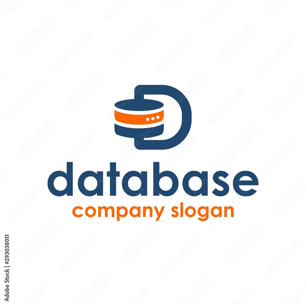 Database Internet Letter D Logo Template Stock Vector | Adobe Stock