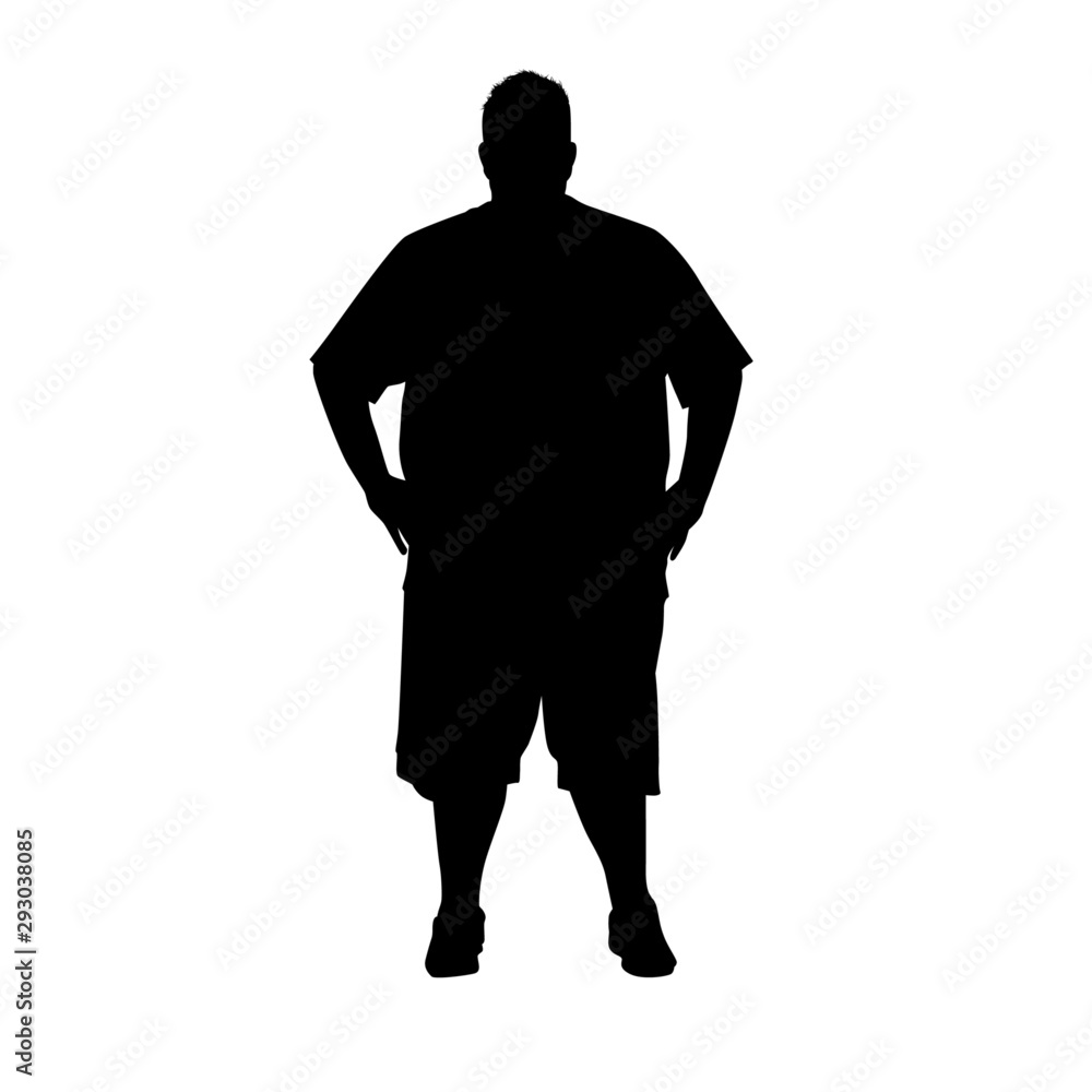 Fat People Silhouette Stock Vector | Adobe Stock