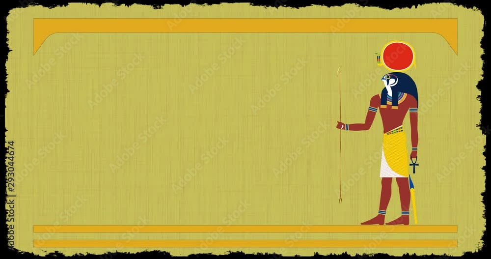 Animated egyptian papyrus with Ra, ancient egyptian god of sun Stock ...
