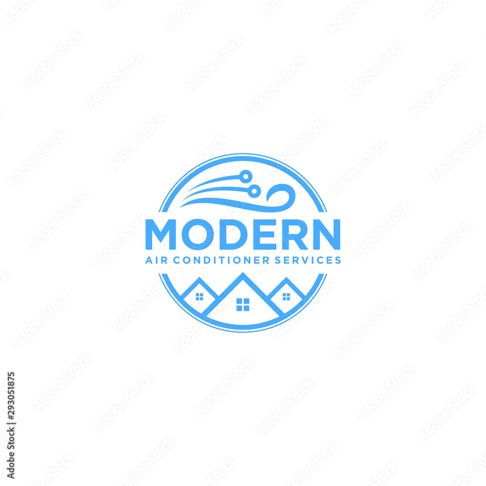 Air conditioner service logo design Stock Vector | Adobe Stock