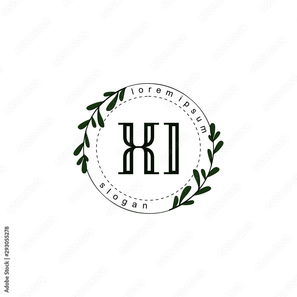 Initial letter XI beauty vector handwriting concept logo Stock Vector ...