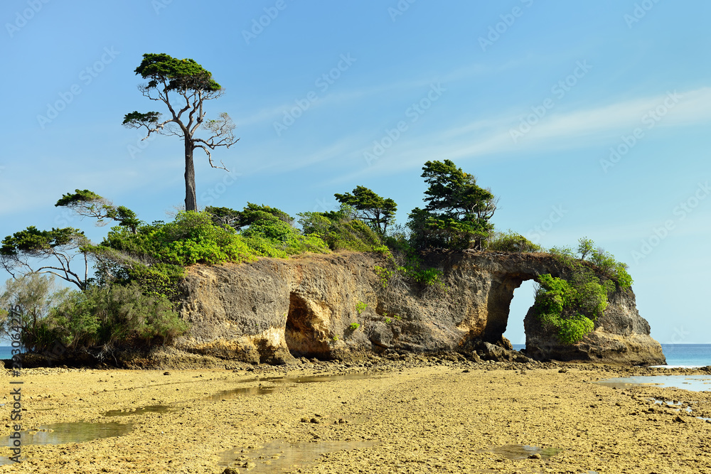 The natural bridge at Neil Island of the Andaman and Nicobar Islands ...