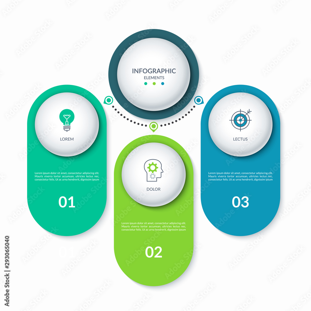 Infographic banner with 3 options. Can be used as a chart, diagram ...