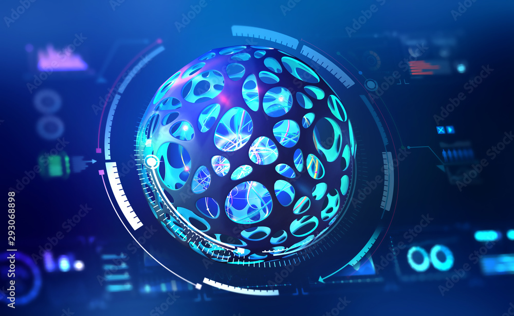 Artificial Intelligence. Computer mind. Futuristic Data center. Quantum ...