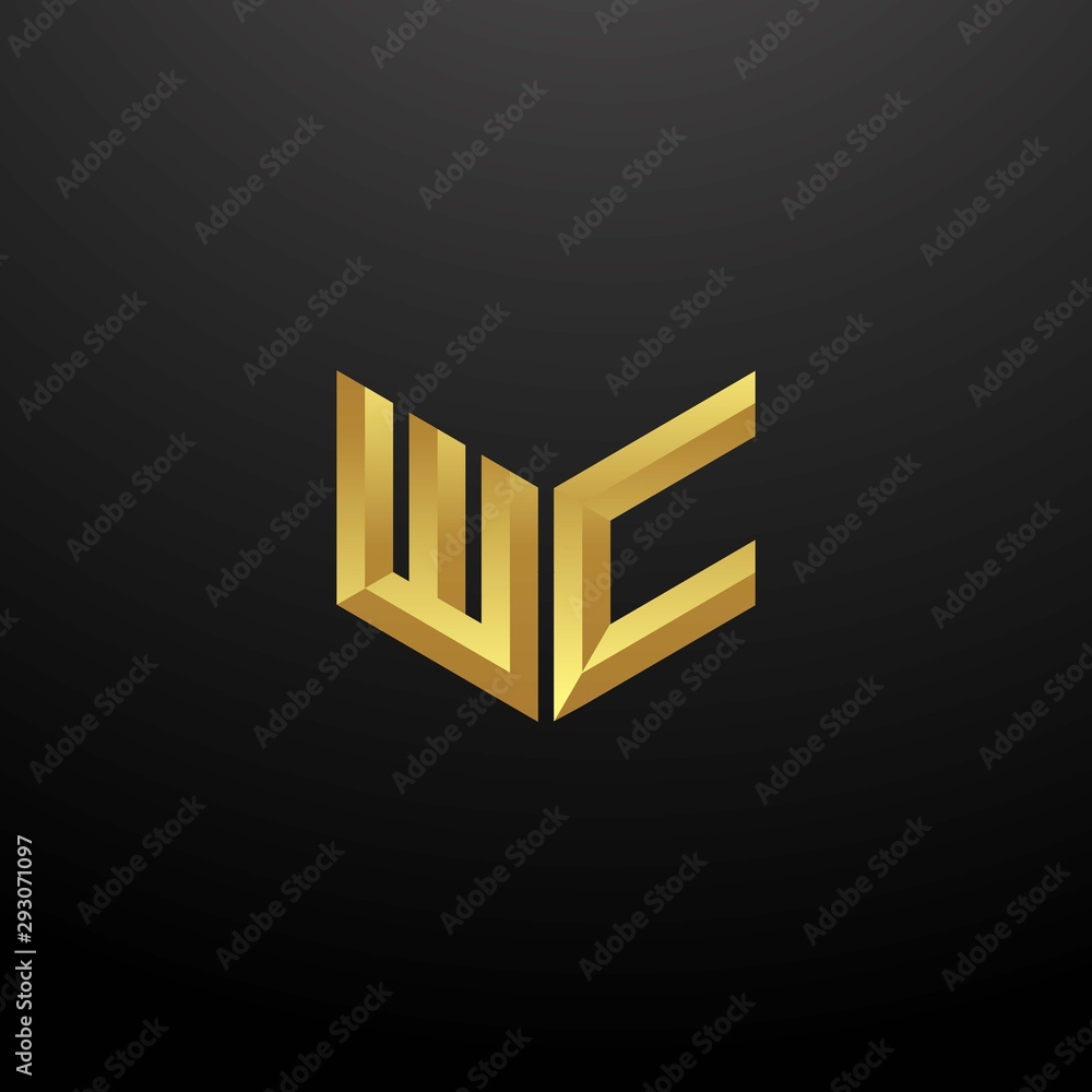 WC Logo monogram 3d version Stock Vector | Adobe Stock