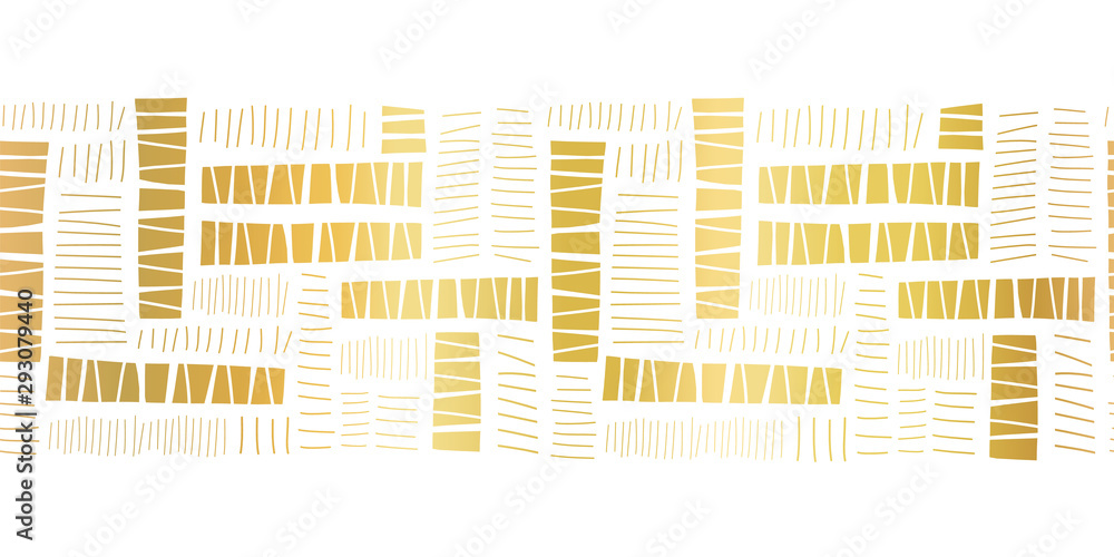 Seamless border gold foil block stripes. Vector pattern abstract ...