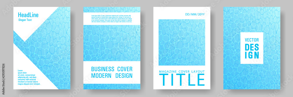 World Oceans Day brochure cover templates set. Stock Vector | Adobe Stock