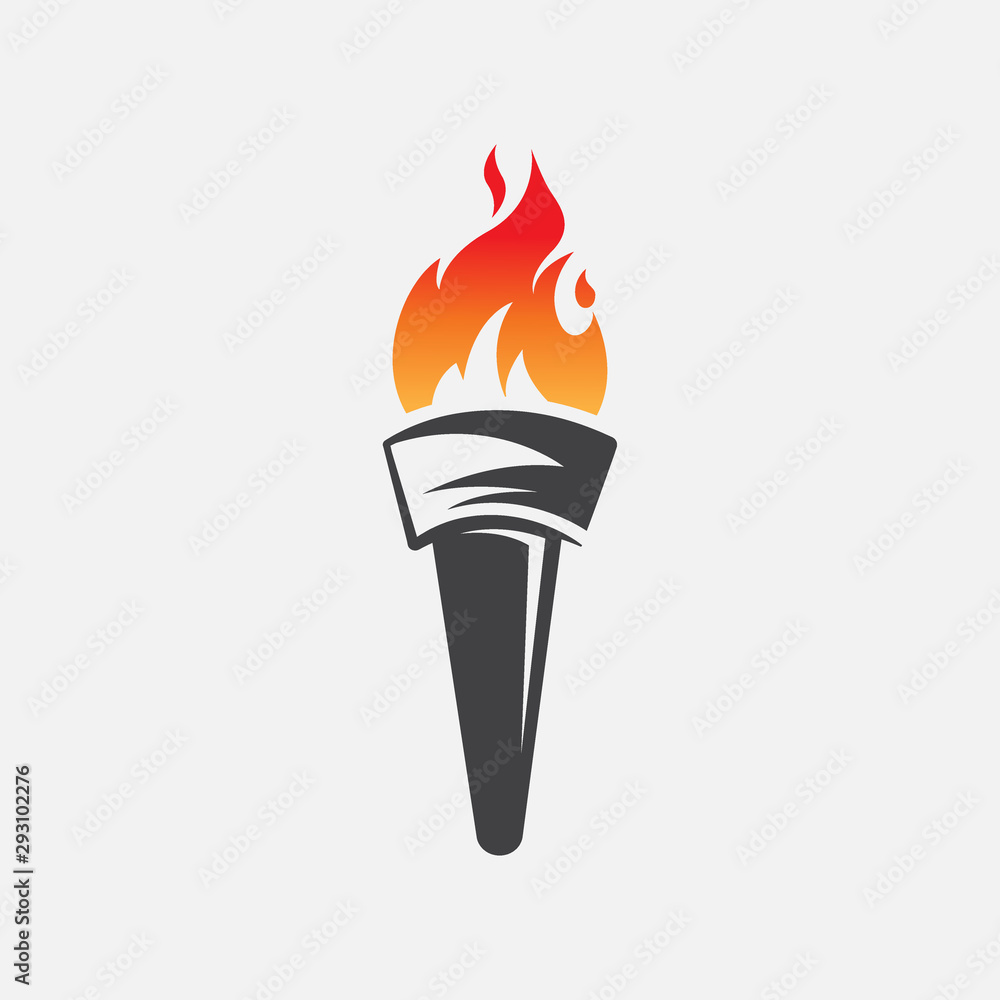 torch icon logo vector illustration, torch design vector Stock Vector ...