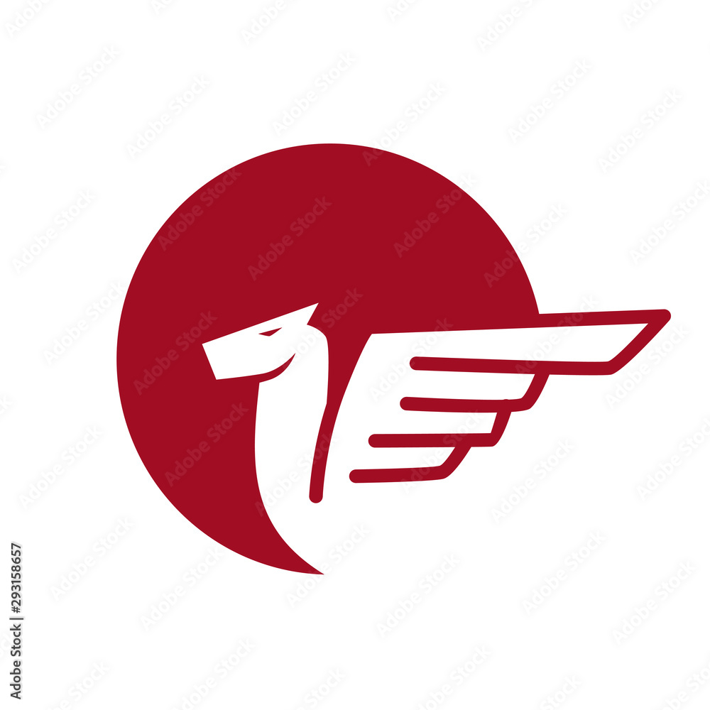 flying dragon logo design vector with wings Stock Vector | Adobe Stock