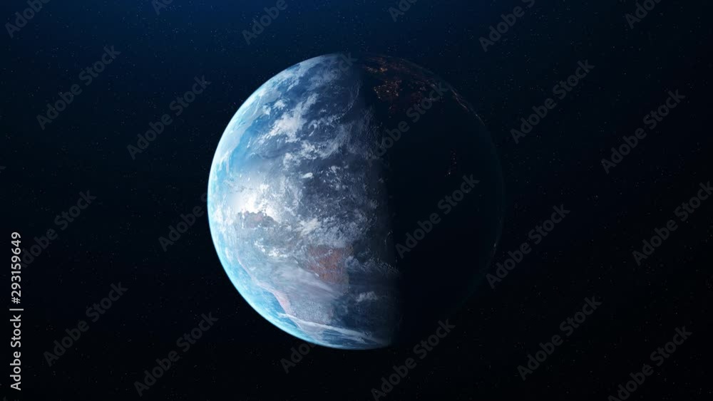 Vidéo Stock Abstract beautiful sunrise world skyline, planet Earth from ...