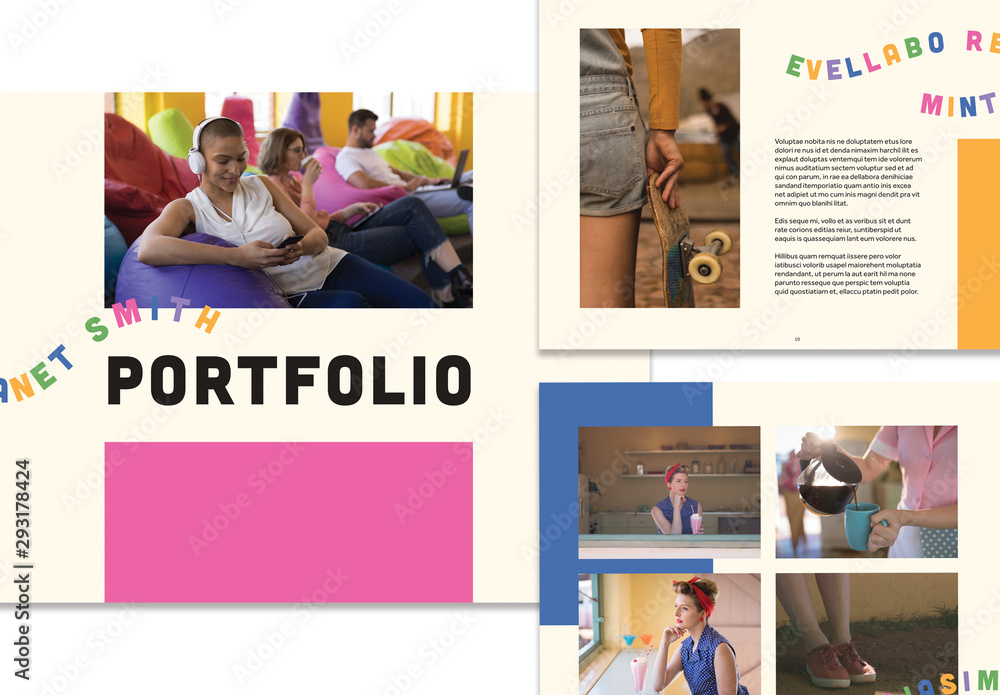 Colorful Portfolio Layout Stock Template | Adobe Stock