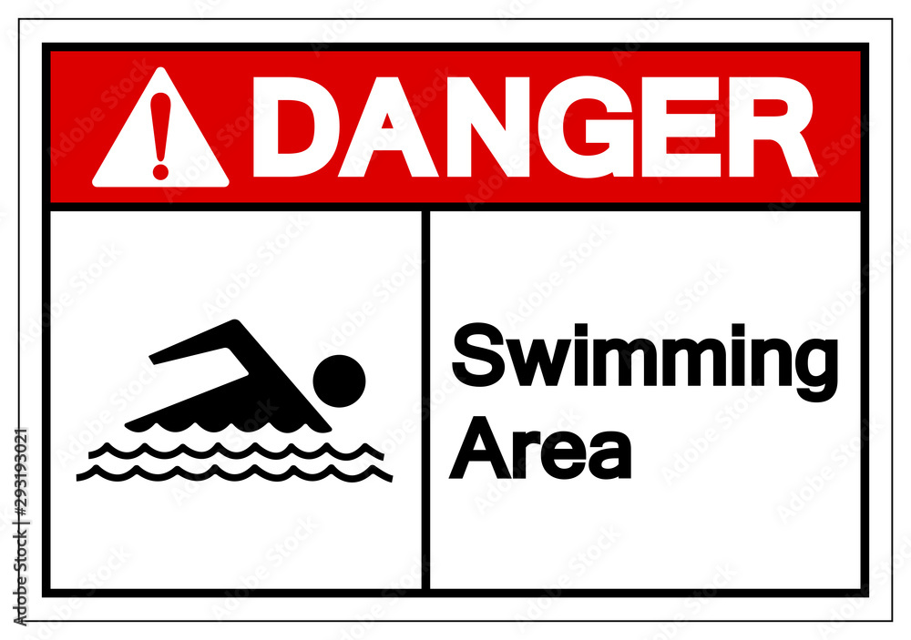 Danger Swimming Area Symbol Sign, Vector Illustration, Isolated On ...