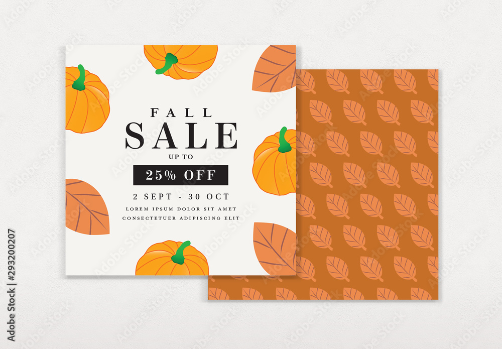 Graphic Fall Fest Sale Card Layout Stock Template | Adobe Stock