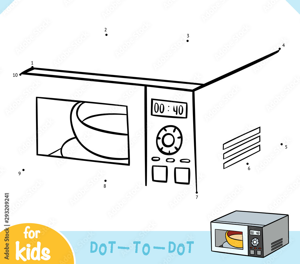 Numbers game, education game for children, Microwave oven Stock Vector ...