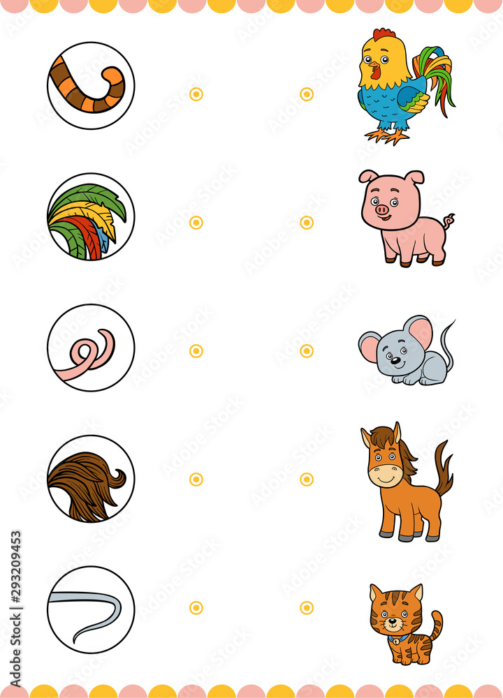 Matching game, education game for children. Find the right parts, set ...