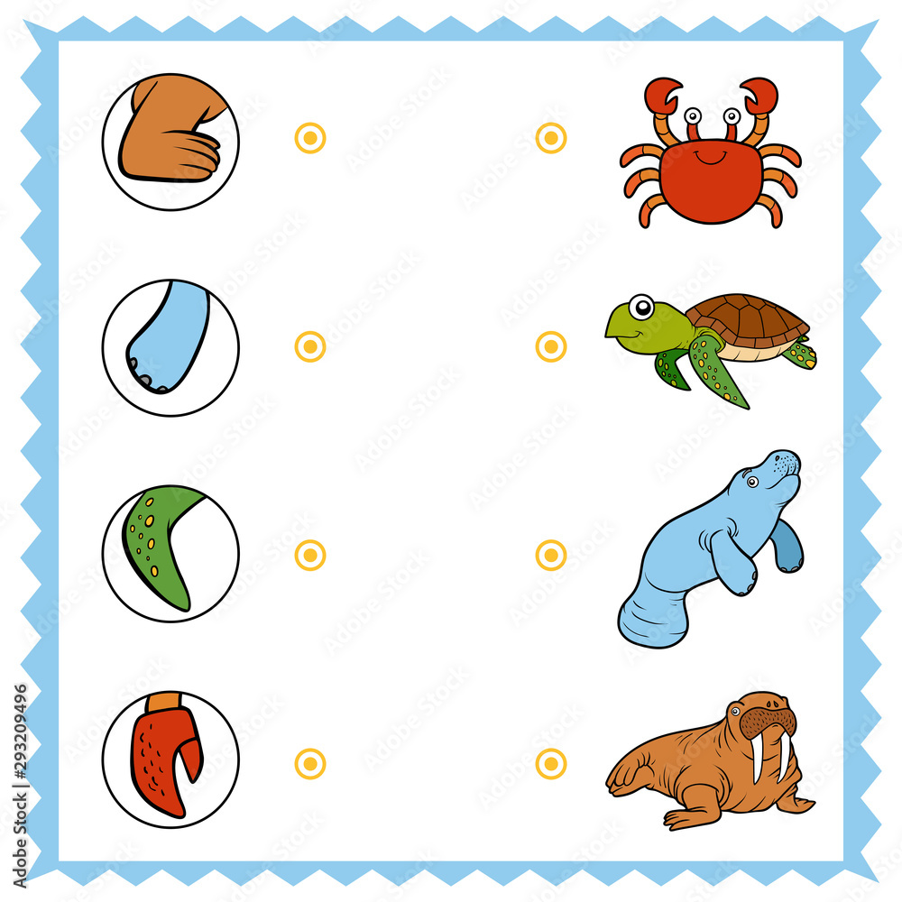 Matching game, education game for children. Find the right parts, set ...