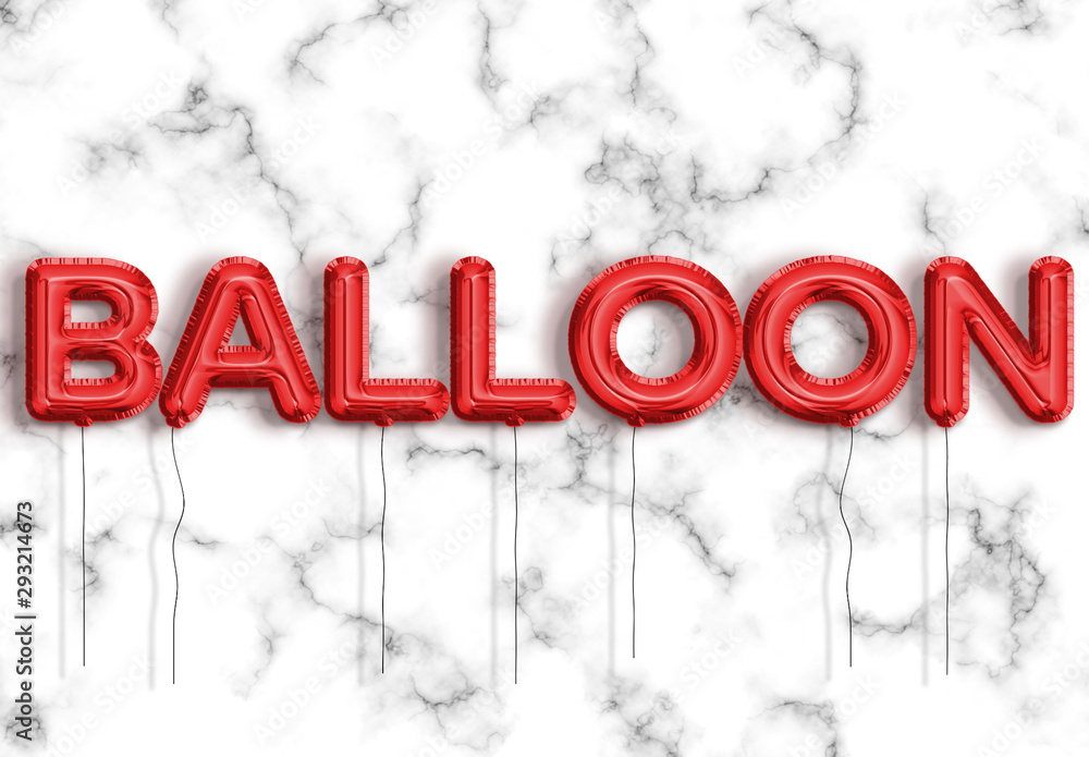 Foil Balloon Text Effect Mockup Stock Template | Adobe Stock