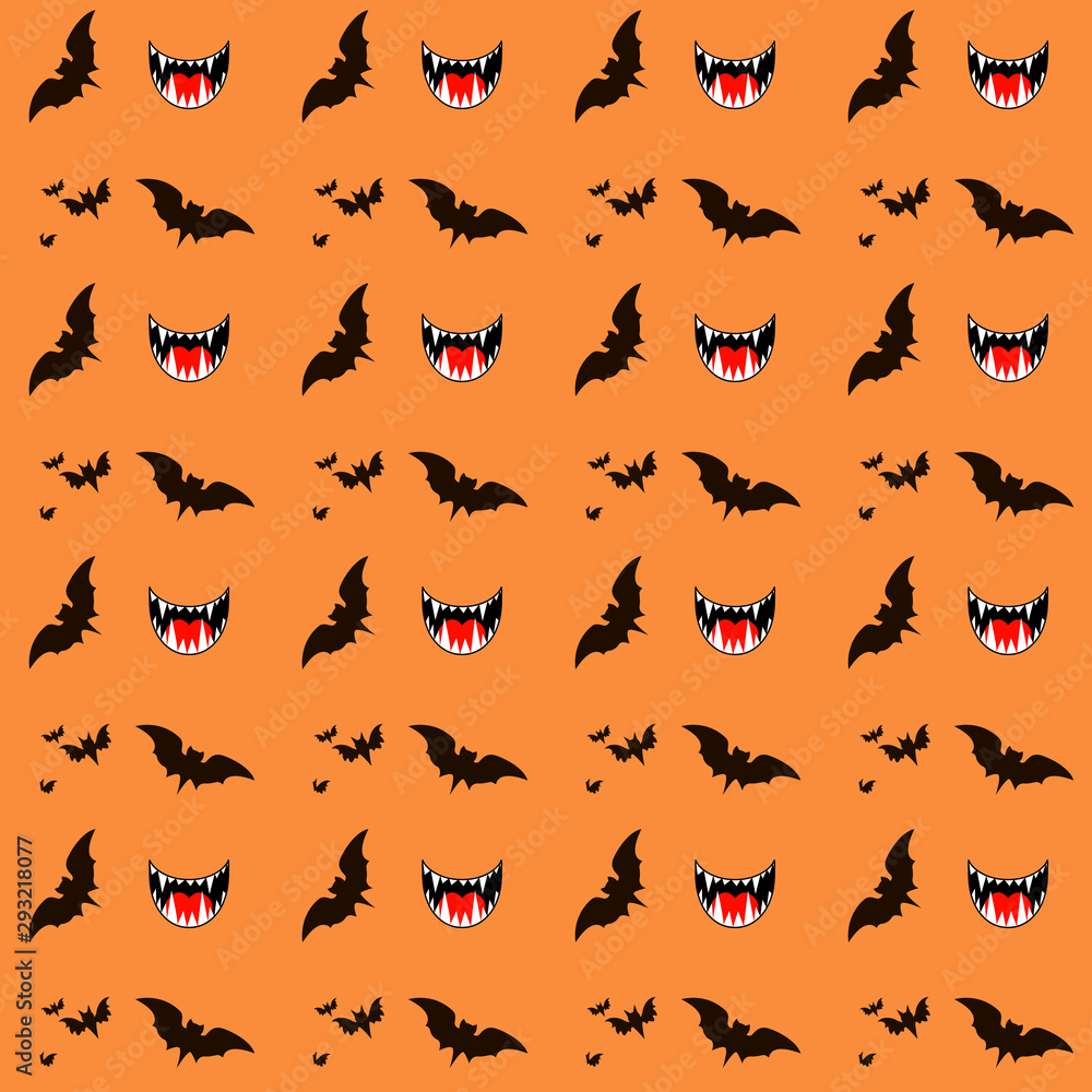 Halloween festive seamless pattern background with hand drawing ...