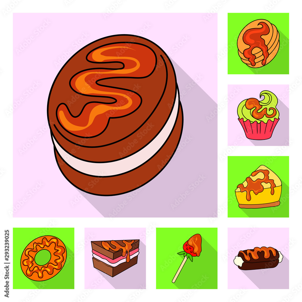 Vector illustration of confectionery and culinary icon. Collection of ...
