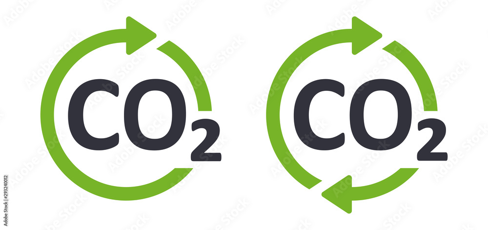 CO2 cycle icon green eco symbol Stock Vector | Adobe Stock