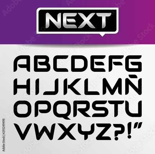 Trendy modern elegant bold font alphabet with upper case and number set ...