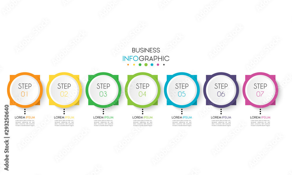 Business infographic. Timeline data visualization with step, number, or ...