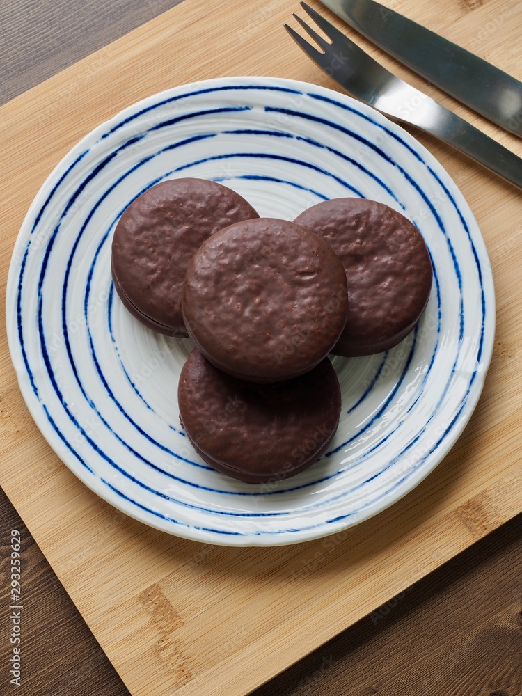 Choco Pie, Round Chocolate Sweets Stock Photo | Adobe Stock