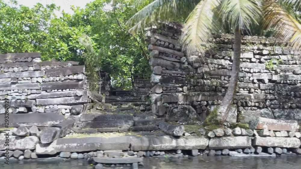 Vidéo Stock Nan Madol - prehistoric ruined stone city built of basalt ...