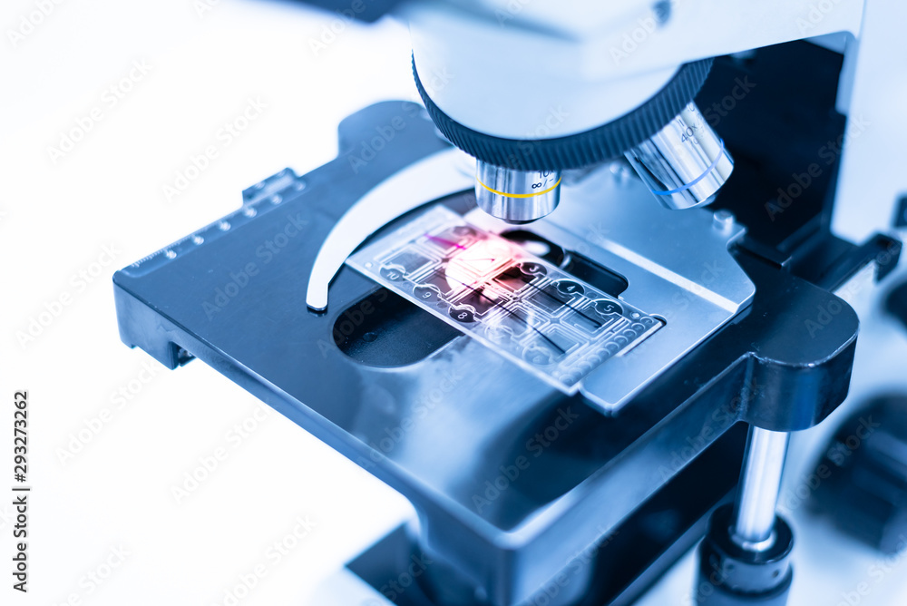 Selective focus microscope lens for scientist diagnosis and urine exam ...