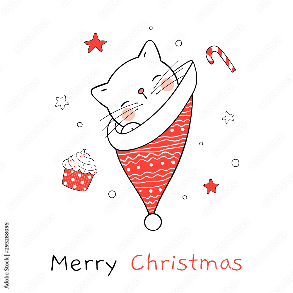 Christmas Cat Drawings