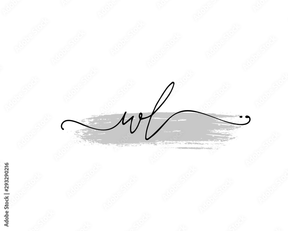 Initial WL beauty monogram and elegant logo design, handwriting logo of ...