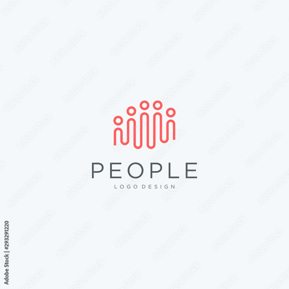Minimalist creative people logo icon design modern style illustration ...